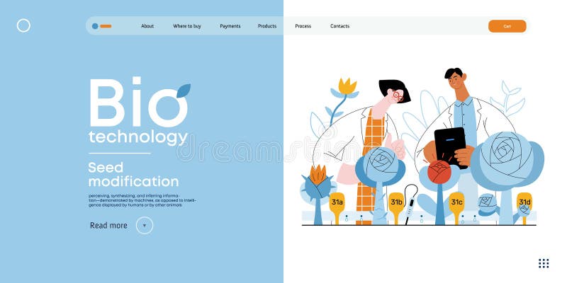 Bio Technology Flat Vector Illustration Stock Vector - Illustration of ...