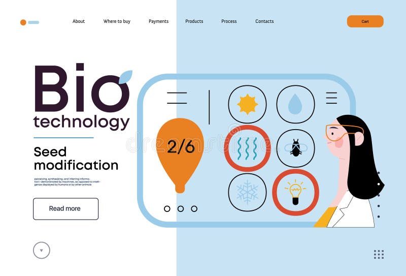 Bio Technology Flat Vector Illustration Stock Vector - Illustration of ...