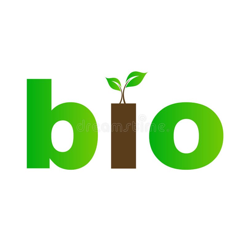 Bio text with green leaves stock vector. Illustration of renewable ...