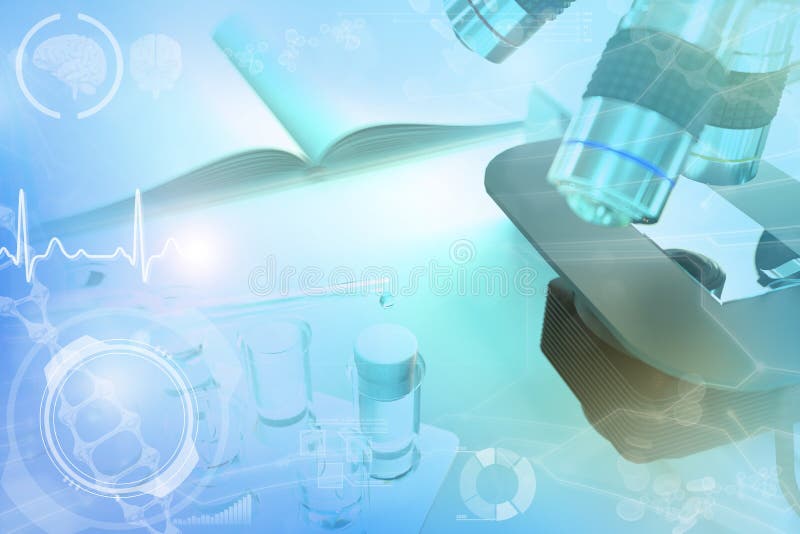 Bio University Background or Texture - Test-tubes and Microscope in ...