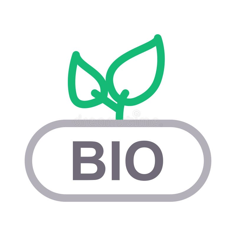 BIO Thin Line Color Vector Icon Stock Vector - Illustration of design ...