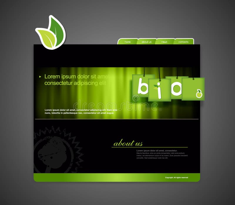 Bio websitemalplaatje vector illustratie. Illustration of netto - 13656211