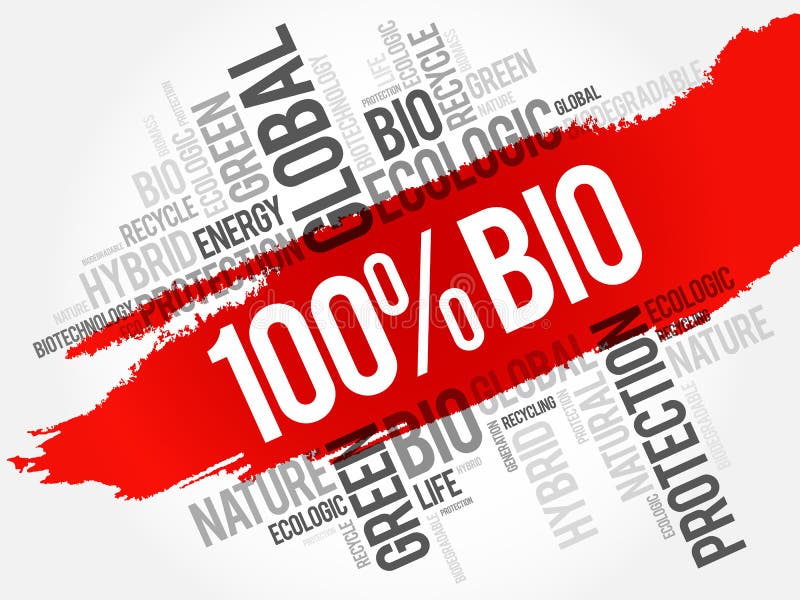 100 BIO word cloud stock illustration. Illustration of background ...