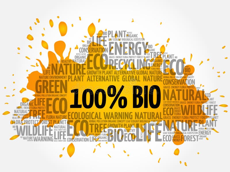 100 BIO word cloud stock illustration. Illustration of leaf - 200617542
