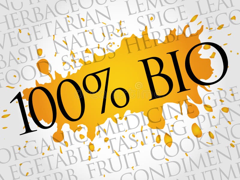 100 BIO word cloud collage stock illustration. Illustration of clean ...