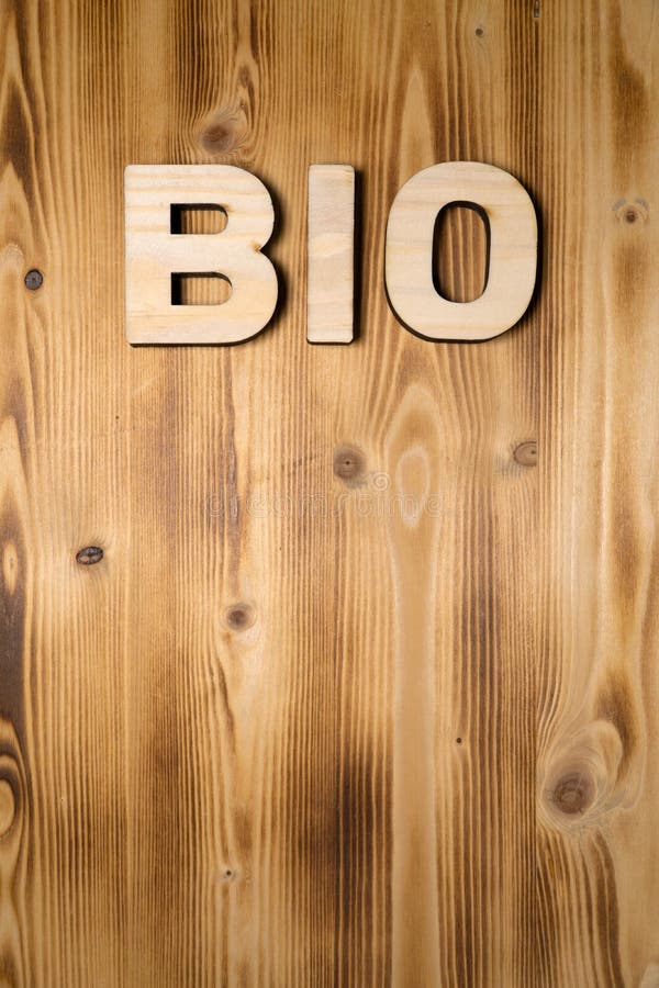 BIO Word Made with Building Blocks on Wooden Board Stock Image - Image ...