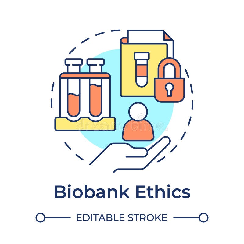 Biobank Ethics Multi Color Concept Icon Stock Illustration ...