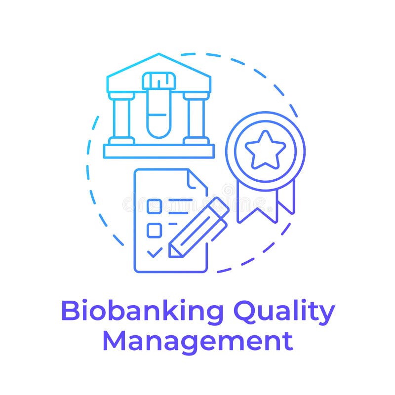 Biobanking Quality Management Blue Gradient Concept Icon Stock Vector ...