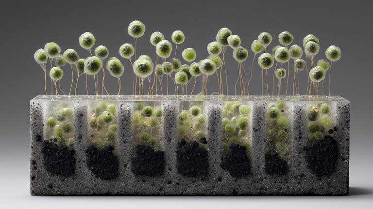 Biocement Bricks Designed for Ecological Growth Feature Thriving Plants ...