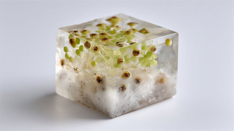 A Biocement Cube with Plants Inside, Showcasing Eco-friendly Building ...