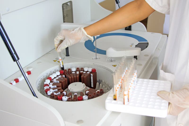 Biochemical Analyzer Test in Centers Stock Photo - Image of machinery ...