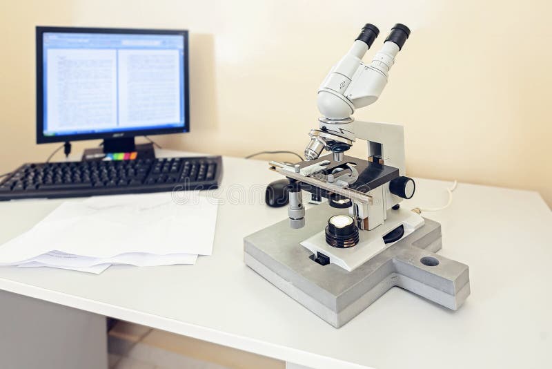 Microscope for Analysis Blood Test Stock Image - Image of medical ...