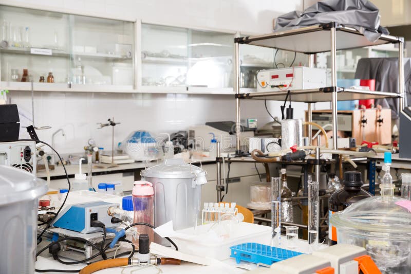 Biochemical Laboratory Interior Stock Photo - Image of instruments ...