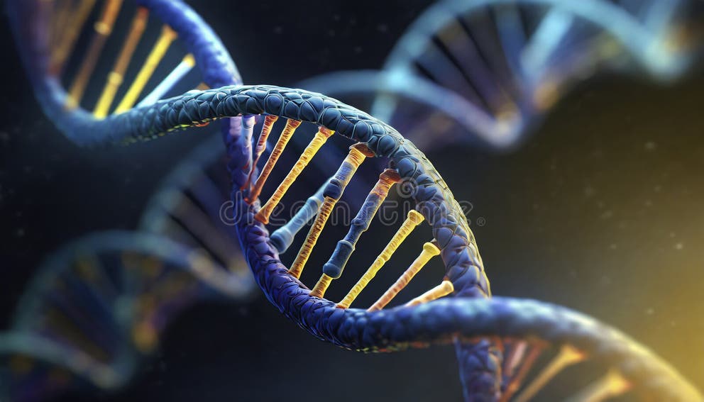 Biochemistry Background Concept with High Tech Dna Molecule Stock ...