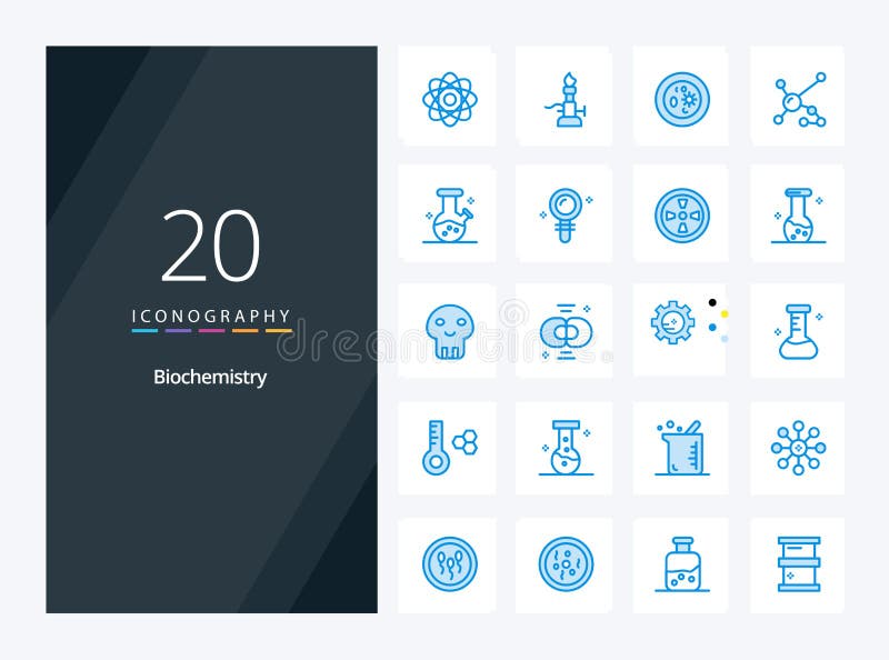20 Biochemistry Blue Color Icon for Presentation Stock Vector ...