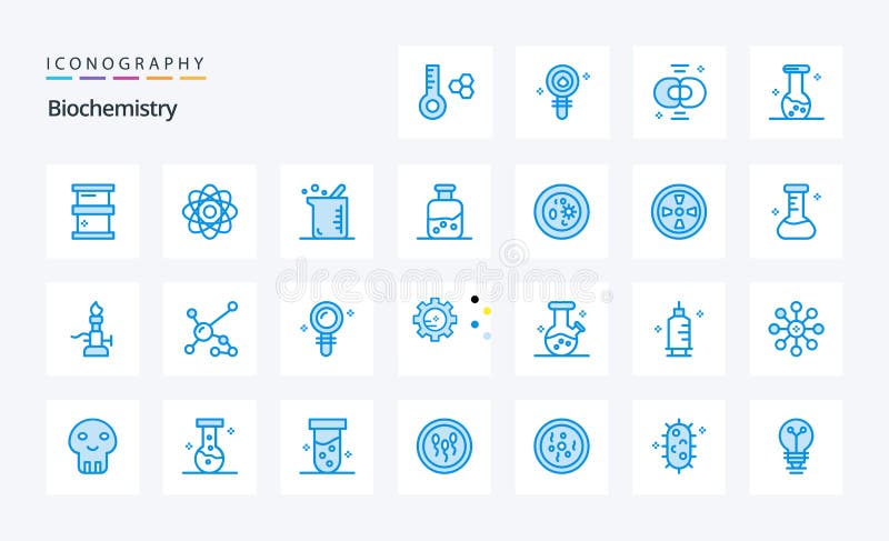 25 Biochemistry Blue Icon Pack Stock Vector - Illustration of bigger ...