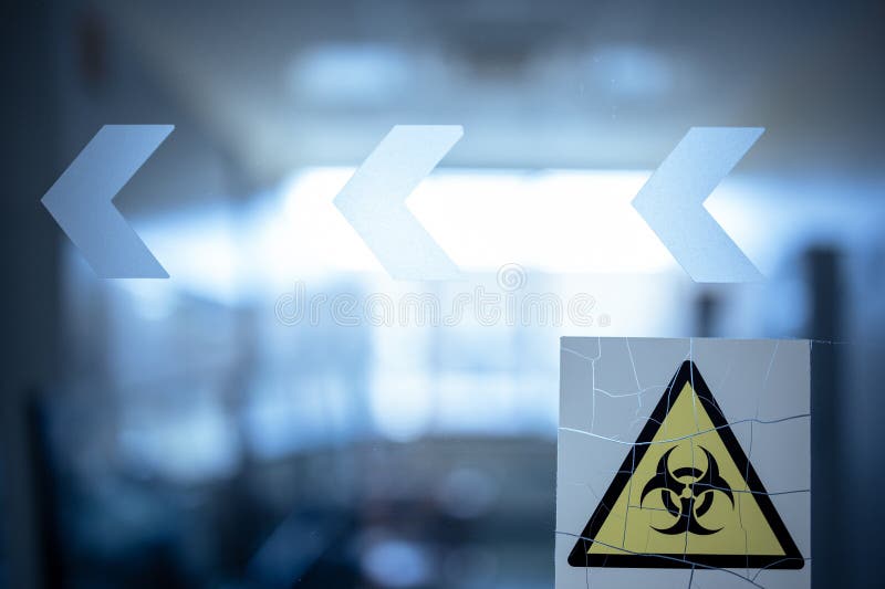 Biochemistry Lab with Biohazard Sign Stock Photo - Image of alert ...