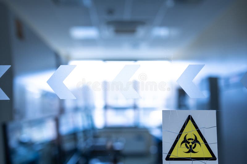 Biohazard Sign on White Door Stock Photo - Image of chemical, disease ...