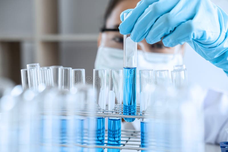 Biochemistry Laboratory Research, Chemist is Analyzing Sample in ...