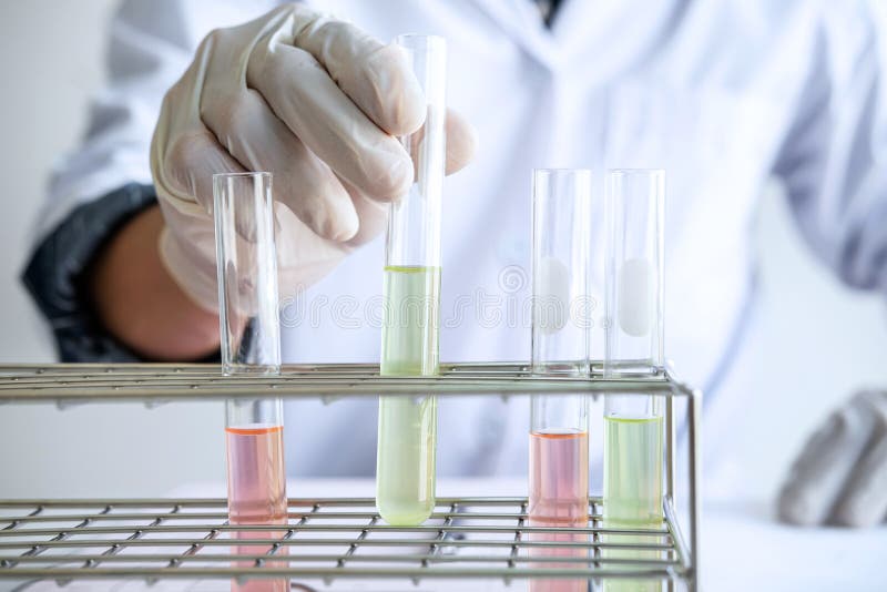 Biochemistry Laboratory Research, Chemist Is Analyzing Sample In ...