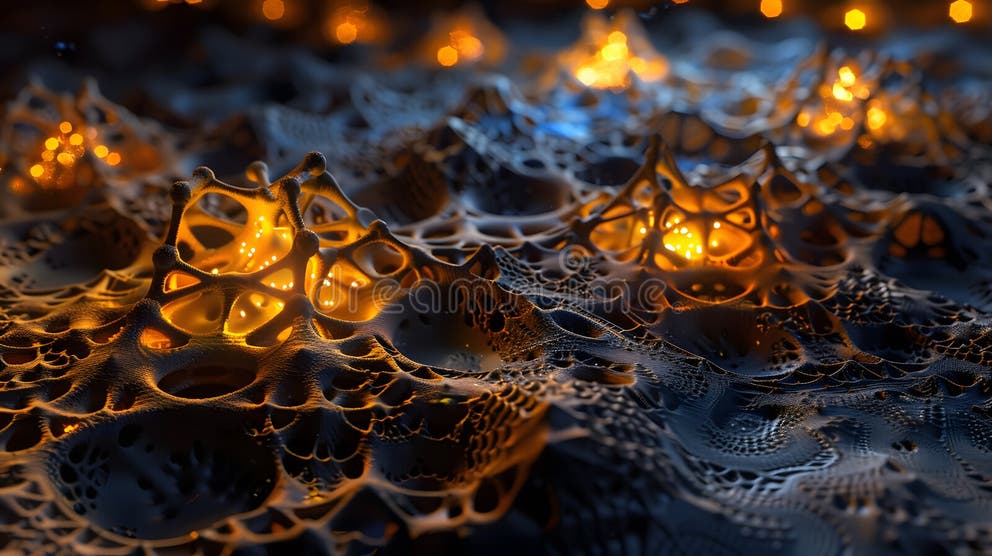 Biochemistry Molecule, Glowing 3D Illustration of a Biochemistry. Stock ...