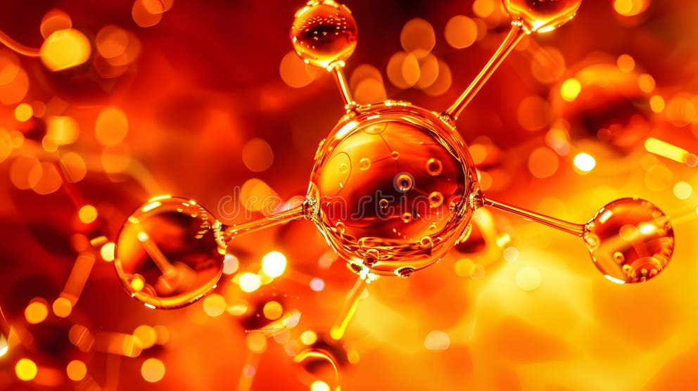 Biochemistry Molecule, Glowing 3D Illustration of a Complex Molecule ...