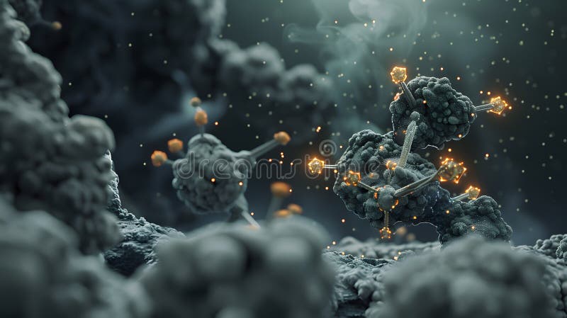 Biochemistry Molecule, Illustration of a Molecular Structure. Stock ...