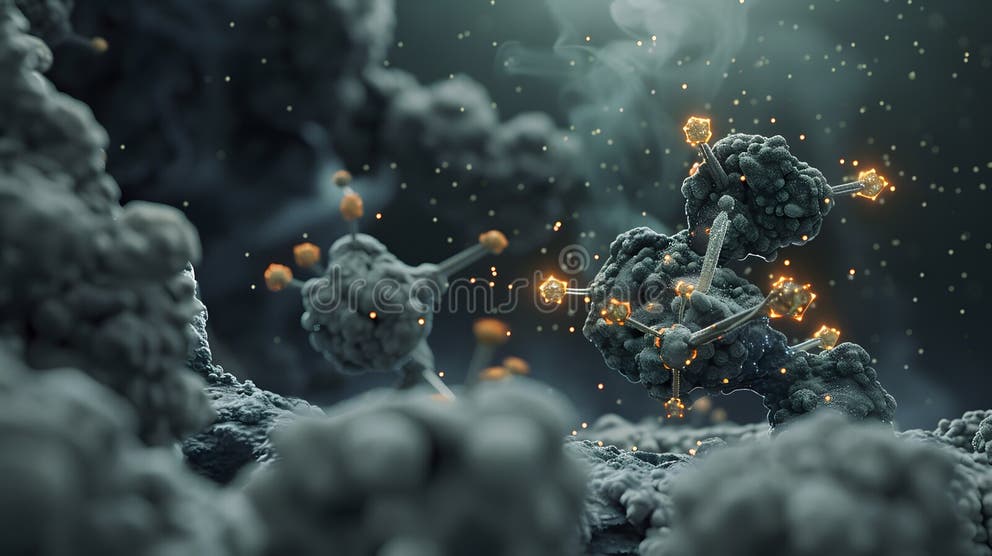 Biochemistry Molecule, Illustration of a Molecular Structure. Stock ...