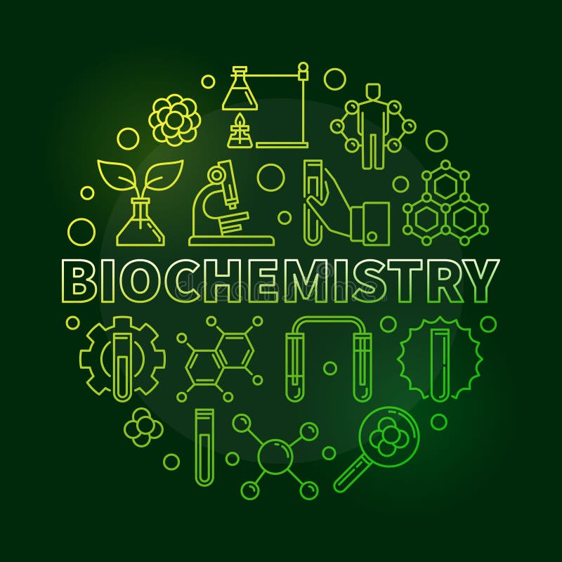 Biochemistry Vector Green Round Outline Illustration Stock Vector ...