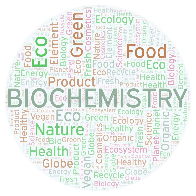 Biochemistry word cloud. stock illustration. Illustration of white ...