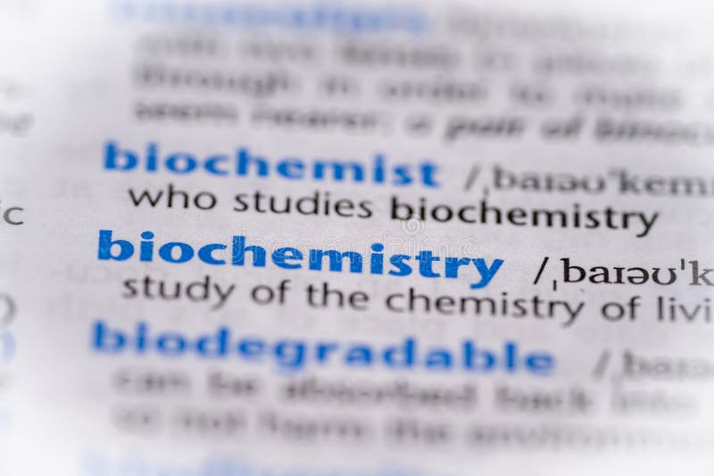 Biochemistry Word in a Dictionary. Selective Focus, Close Up Stock ...