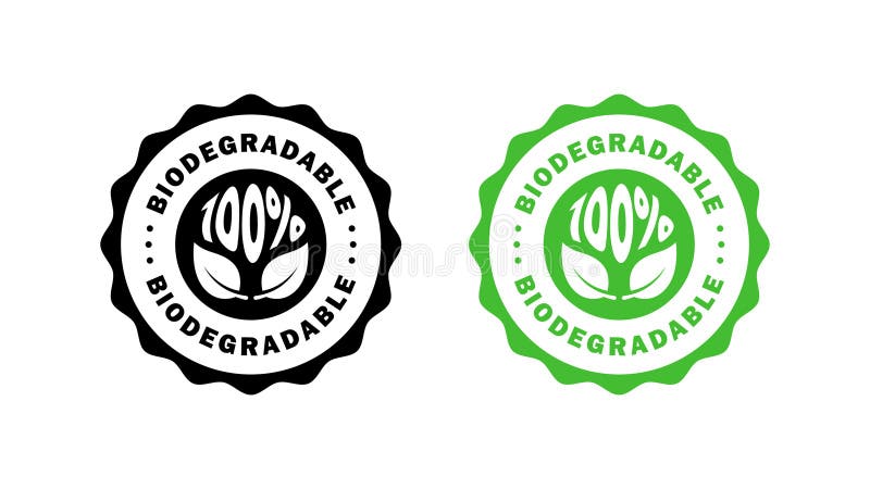 Biodegradable Badges Icons. Ecological Succession Icons. Recyclable and ...