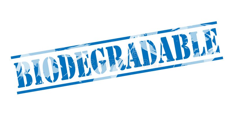 Biodegradable blue stamp stock illustration. Illustration of design ...