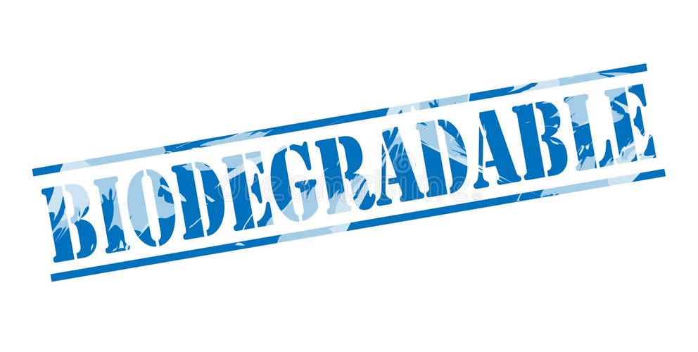 Biodegradable blue stamp stock illustration. Illustration of design ...