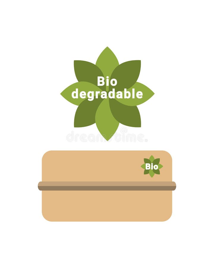 Biodegradable Box, Container, Package. Logo, Sign, Emblem, Signal ...