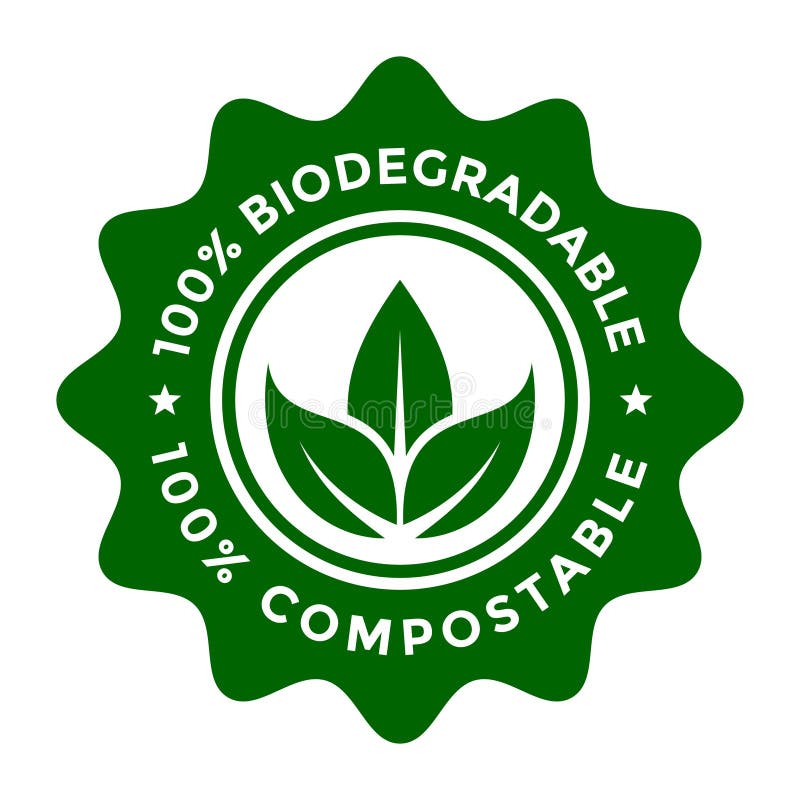 100 Biodegradable and Compostable Vector Badge Template. this Design ...