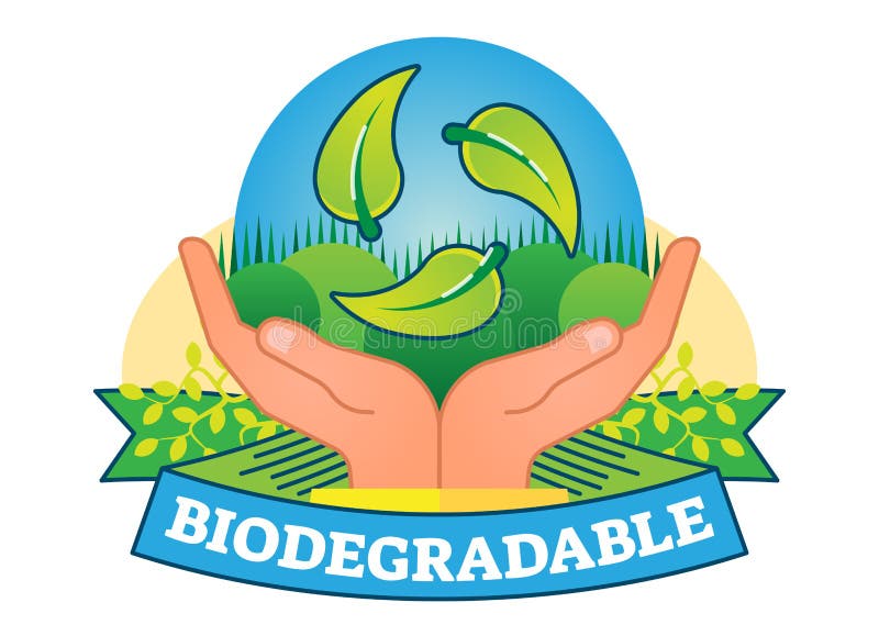 Biodegradable Concept Vector Badge Illustration Stock Vector ...