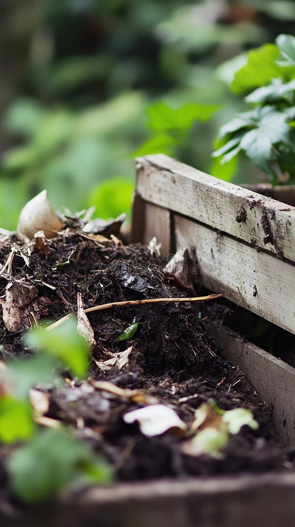 A Biodegradable Container Breaking Down in a Compost Pile. Stock Illustration - Illustration of ...