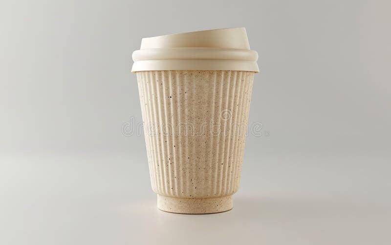 Biodegradable Cup Mockup Isolated on White Background. Compostable, Eco ...