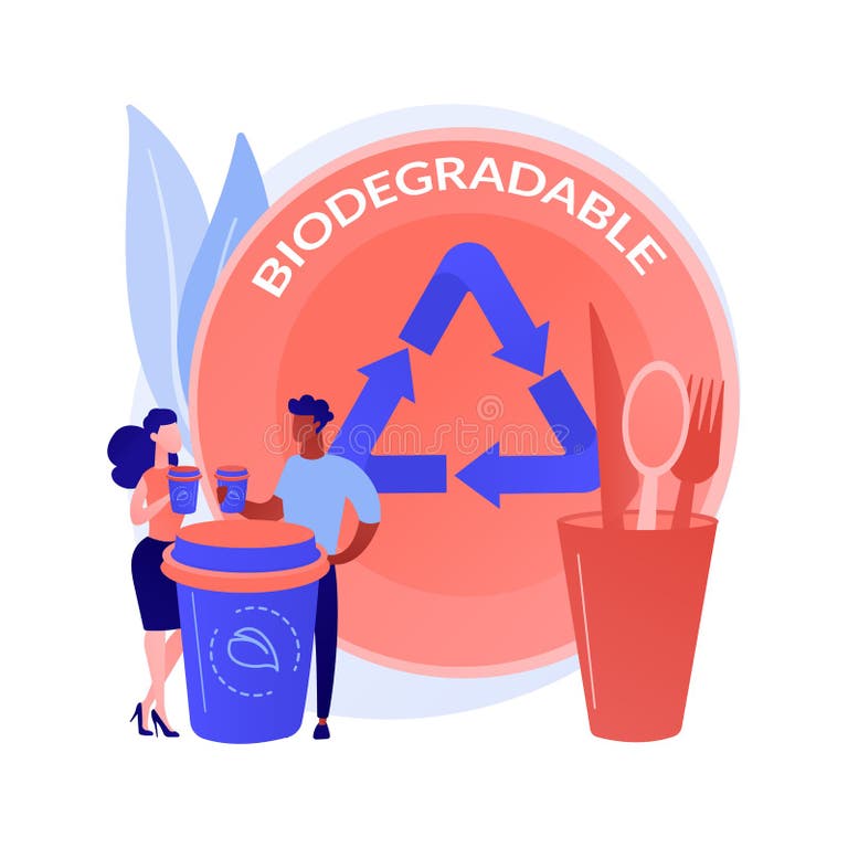 Biodegradable Disposable Tableware Abstract Concept Vector Illustration ...