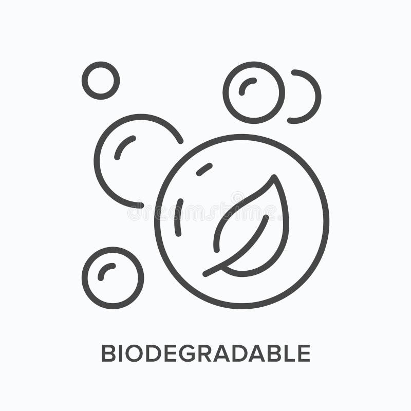 Biodegradable Linear Logo. Three Leaves in a Circle. Sustainable ...