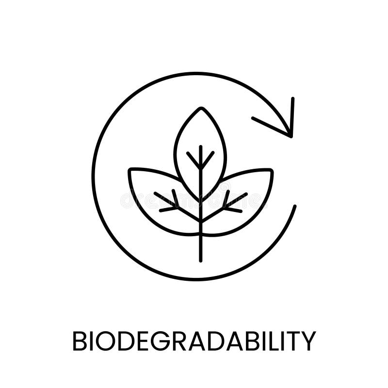 Biodegradable Icon Line Vector with Editable Stroke for Packaging ...