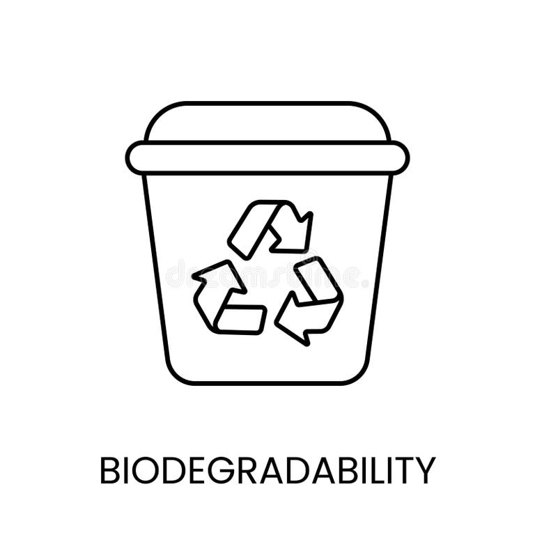 Biodegradable Icon Line Vector with Editable Stroke for Packaging ...