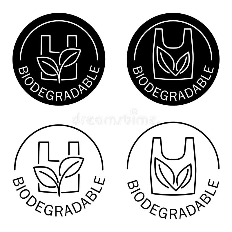 Biodegradable, Zero Waste, Leaf Recycle. Vector Icon Logo Template ...