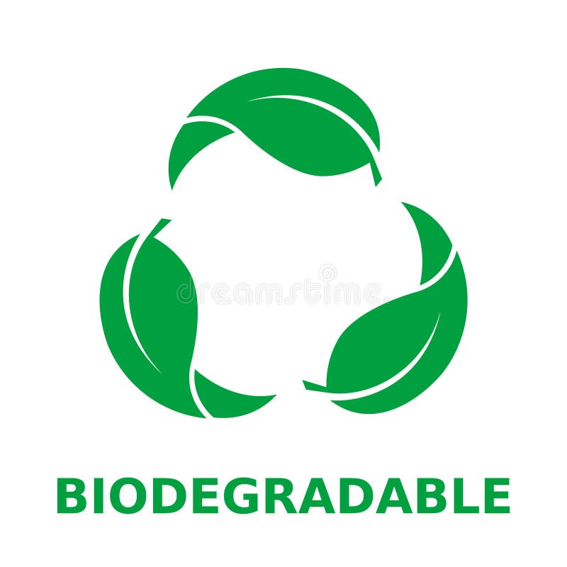 Biodegradable Icon. Simple Leaves Make Biodegradable Symbol. Green Leaf ...