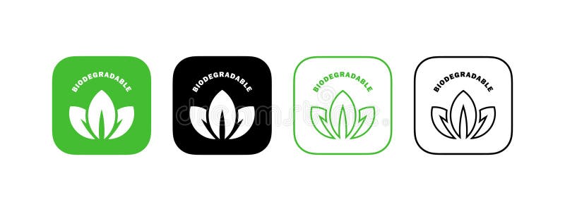 Biodegradable Icons. Recycle Signs. Icons of Reusable Plastic Bio ...