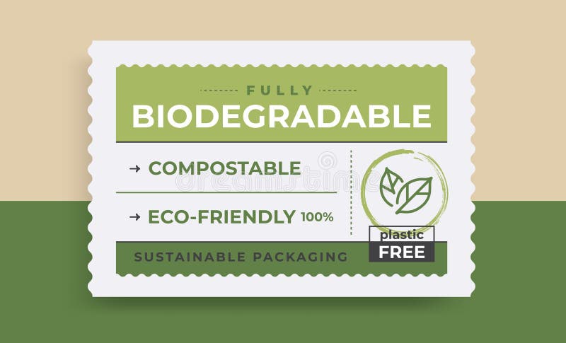 Biodegradable Label Vintage. Eco-Friendly Material Stock Vector ...
