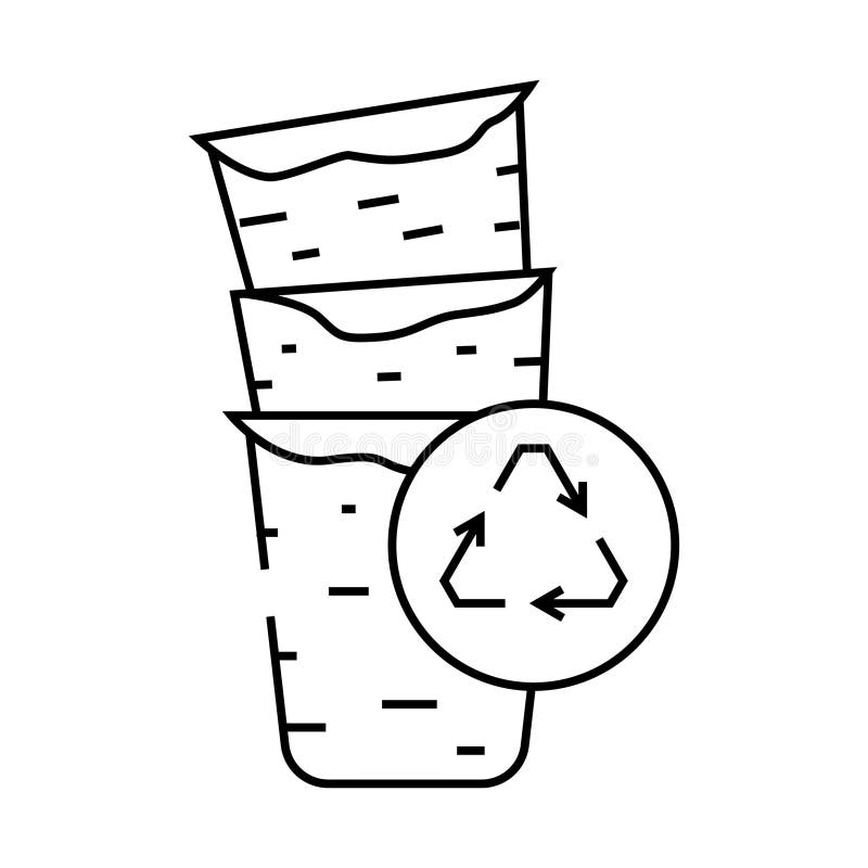 Biodegradable Materials Environmental Line Icon Vector Illustration ...