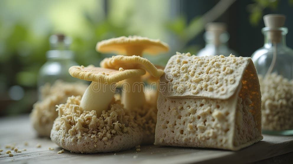 Biodegradable Packaging Growing from Mushroom Mycelium, Ai Generated ...