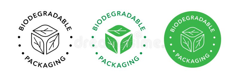 Biodegradable Packaging Vector Icon Badge Logo Stock Vector ...